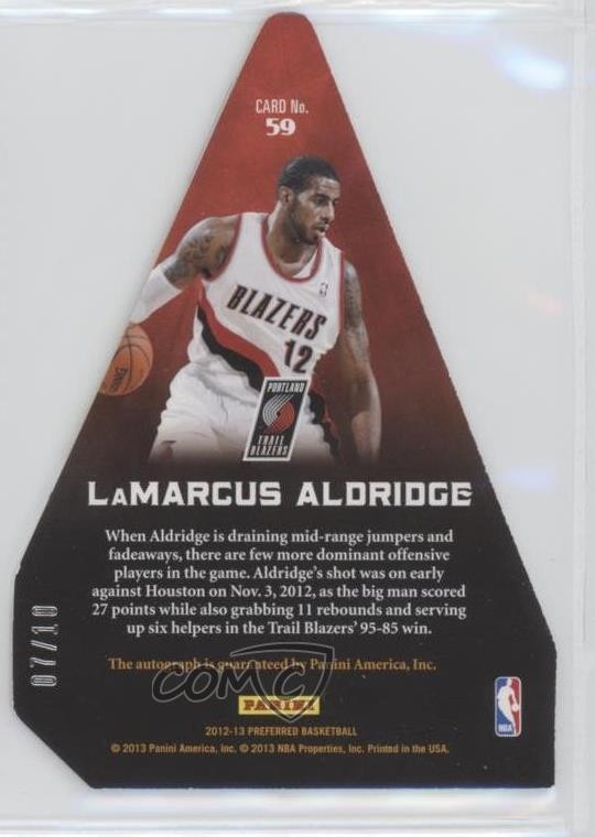2012 Panini Preferred Panini's Choice Award Gold /10 LaMarcus Aldridge ...
