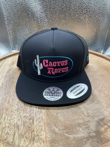 Cactus Ropes Hat Cap Snap Back Black Trucker Embroidered Mens Water ...