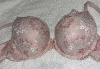Victorias Secret Perfect Shape Pink Lace Bra Floral Detail 36C | eBay