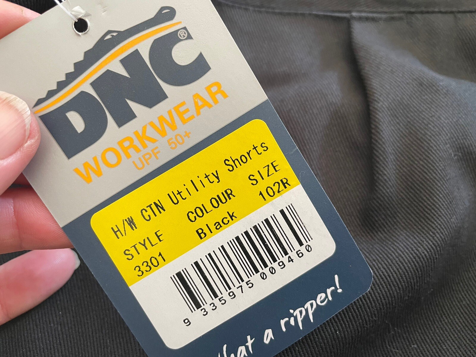 DNC Workwear Cotton Utility Shorts Black 3301 Adjustable Side Tabs Size ...