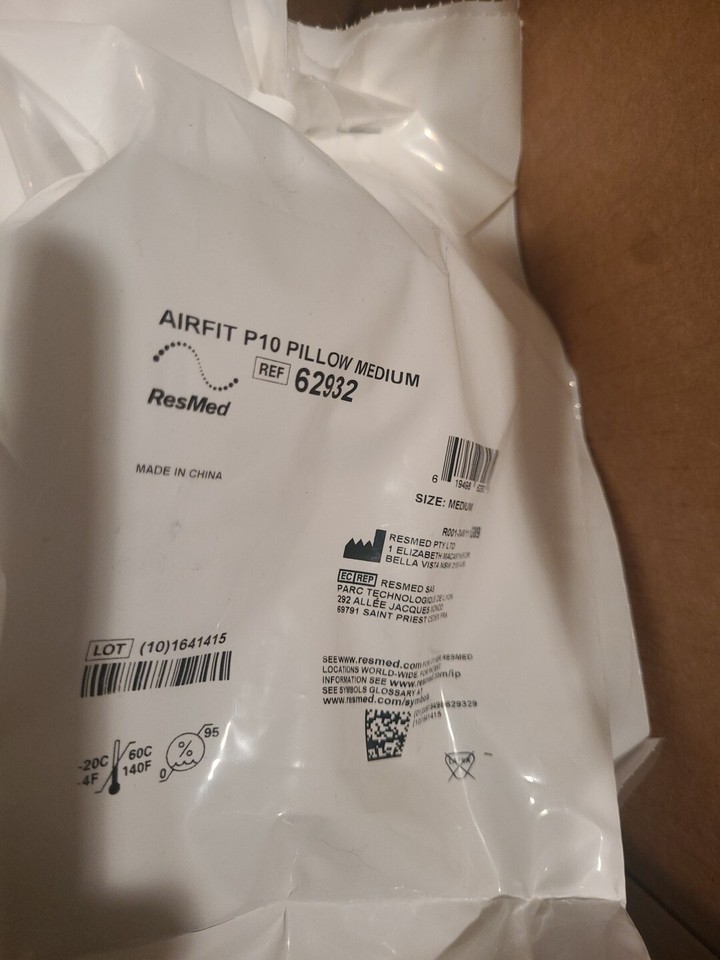LOT OF 12 ResMed 62932 AirFit P10 Pillows, Medium 62932, factory sealed ...