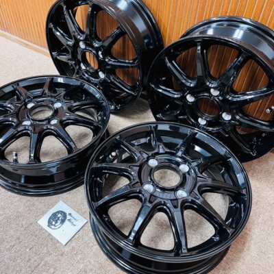 G.SPEED G05 13x4.0 +45 4x100 MBK Black Light Track Rims Kei Wheels 4 ...