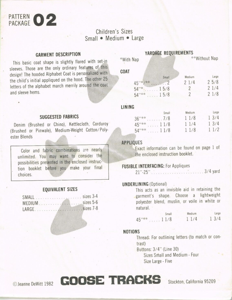 Designer Pattern Applique Hooded Coat Children's S M L 1980's VTG Goose ...