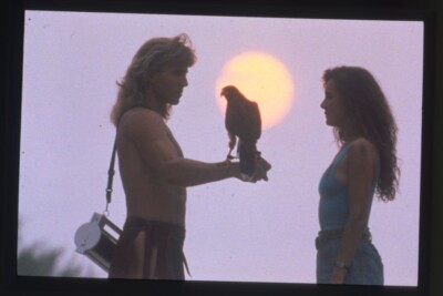 Tarzan Barechested Wolf Larson holding hawk Lydie Denier Original ...