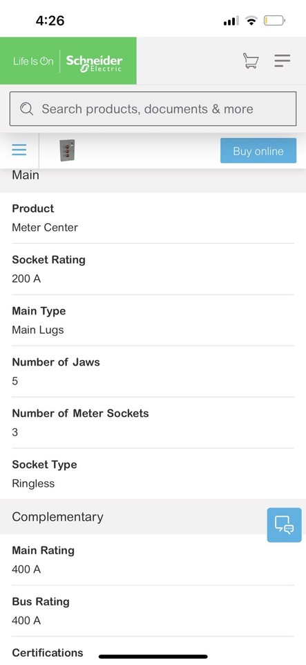(1) Square D Meter Pack Pak MPR43200 w/3 Gang 200A RINGLESS Meter ...