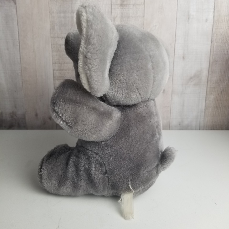 9" Elephant Gray with White Ears Stuffed Animal Plush Toy | eBay