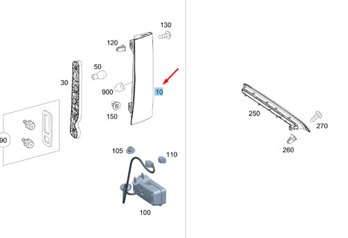 NEW MERCEDES-BENZ SPRINTER W907 REAR LEFT TAILLIGHT A9108200000 ...
