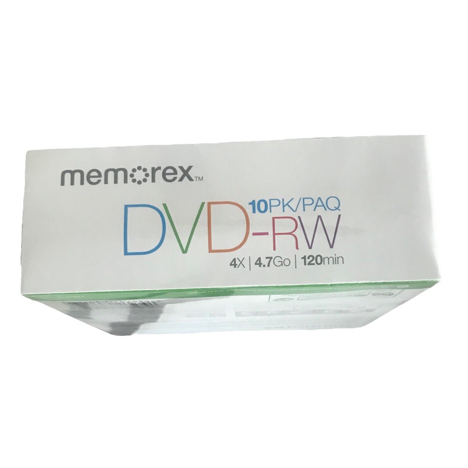 Memorex 05512 DVD Rewritable Media - DVD-RW - 4x - 4.70 GB - 10 Pack ...