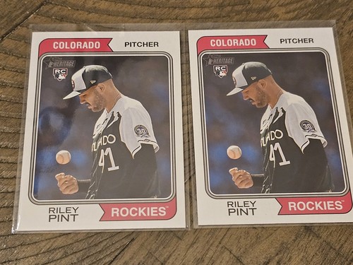 Lot Of (2) 2023 Topps Heritage High Number #714 Riley Pint RC SP Nmmt ...