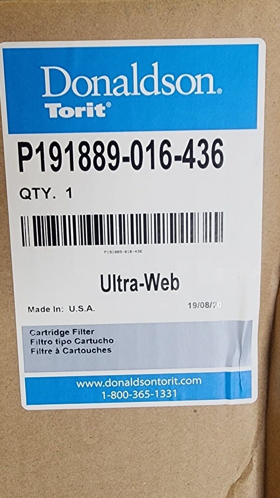Donaldson Torit P191889-016-436 Ultra-Web Original Air Filter - Genuine ...