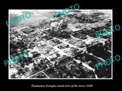 OLD POSTCARD SIZE PHOTO OF THOMASTON GEORGIA AERIAL VIEW OF THE CITY ...