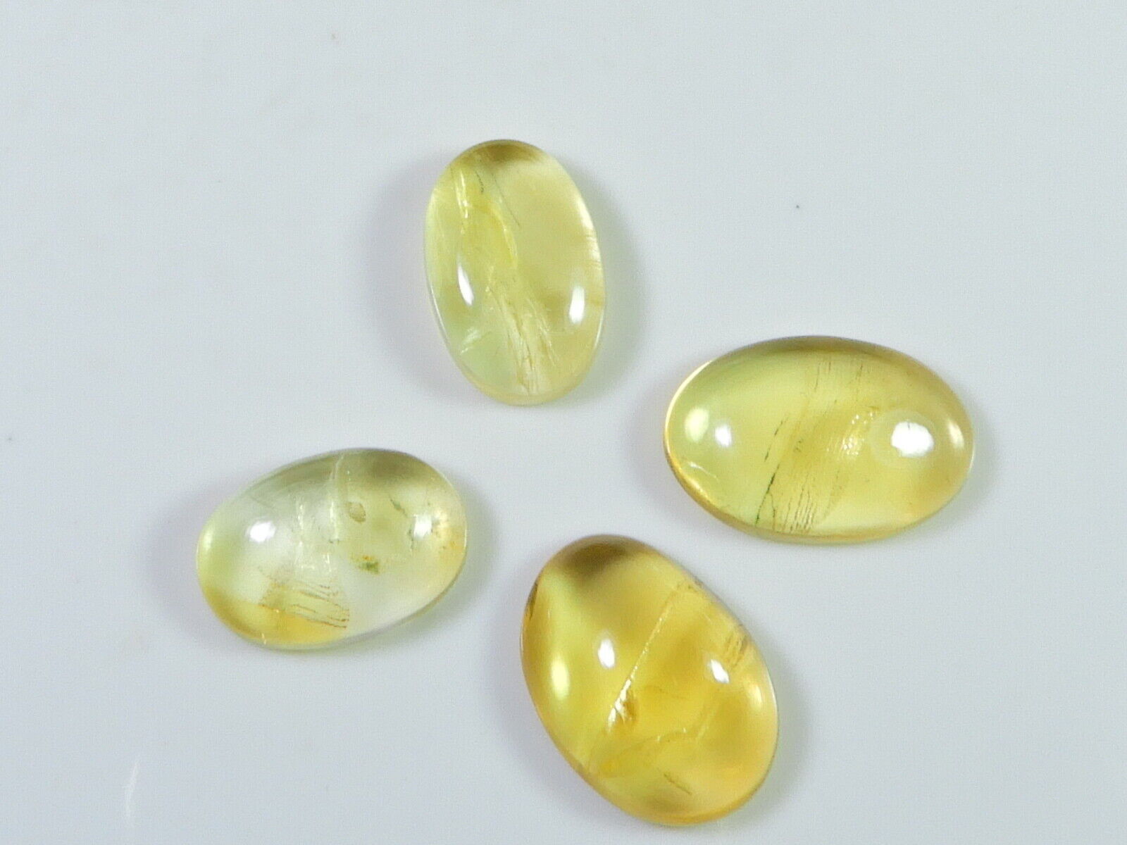 30Cts. Natural Citrin Oval Cabochon Loose gemstone 4 Pcs Lot 15 - 16 MM ...