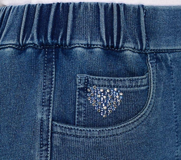 Quacker Factory DreamJeannes Knit Capri Pants W/ Zipper & Rhinestones ...