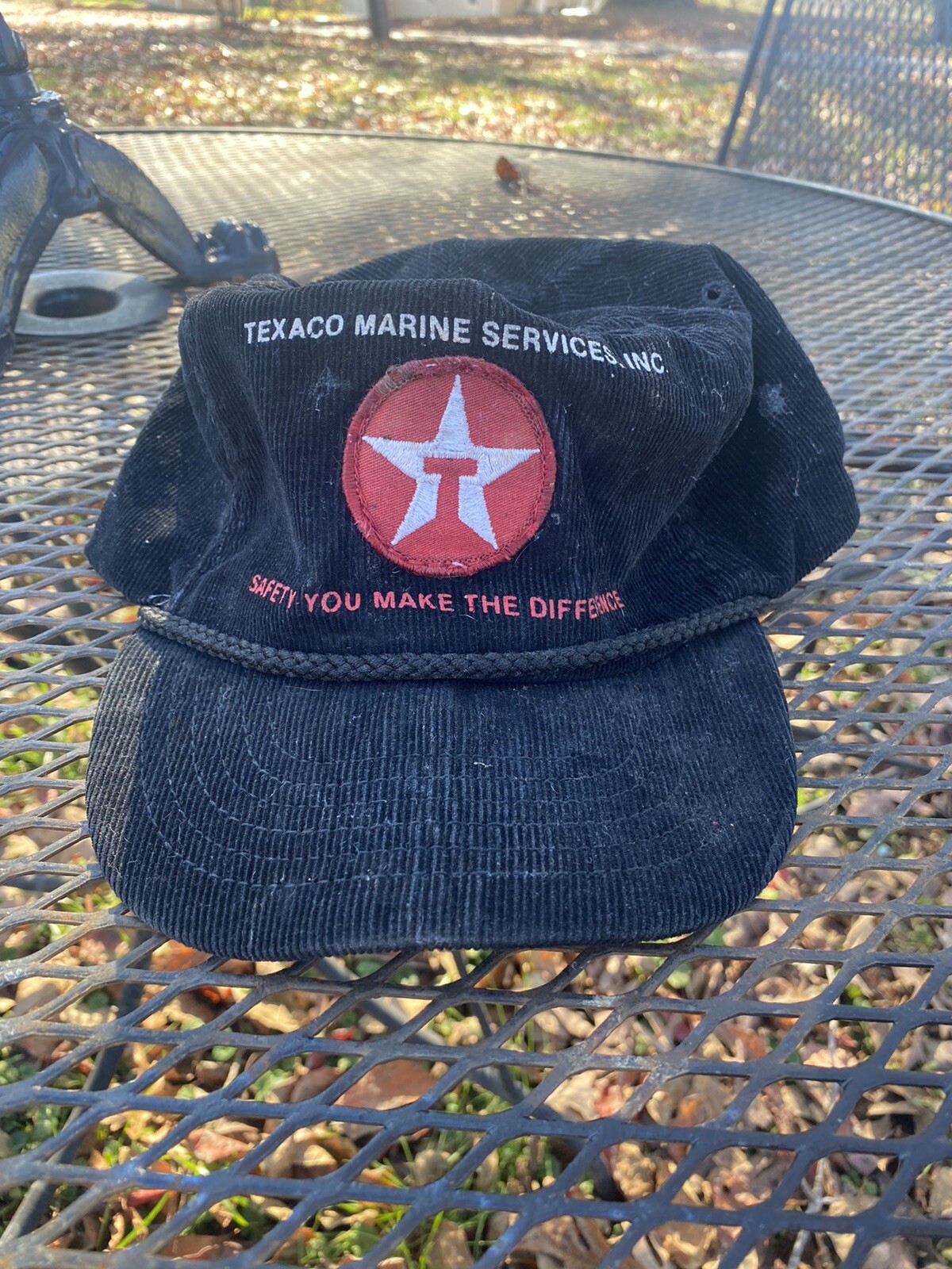 vintage Texaco Marine services corduroy hat made in u… - Gem