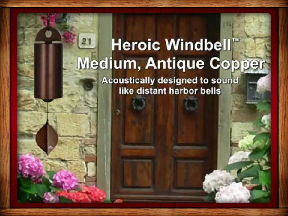 WOODSTOCK CHIMES HEROIC WINDBELL WND BELL ANTIQUE COPPER Medium OR ...
