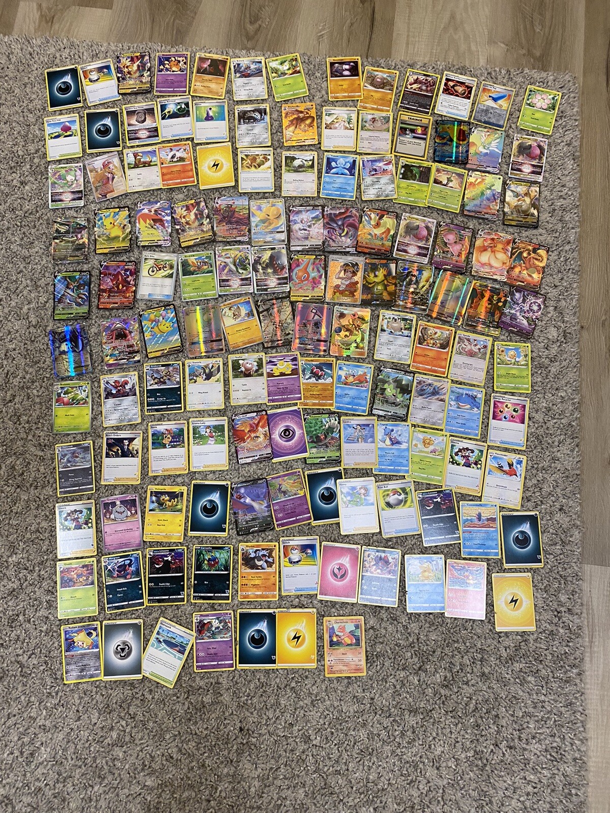 Pokemon Card Lot 136 TCG Cards + Ultra Rare, 40+ Holos | VMAX EX VSTAR ...