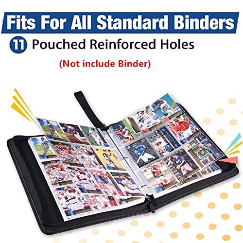 900 Pockets 50 Pages Trading Card Sleeves Binder Sheets for 3 Ring ...