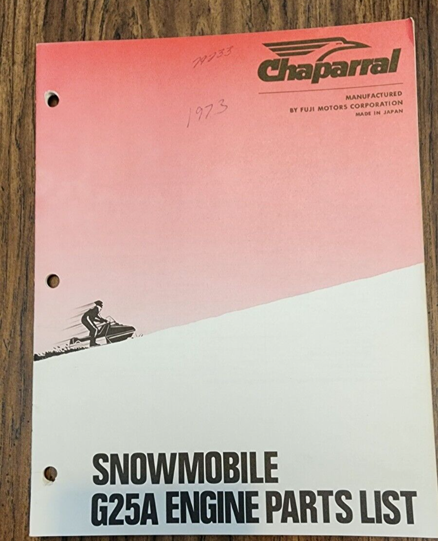 Genuine 1973 Chaparral Snowmobile Engine Parts List Manual G25A RARE ...