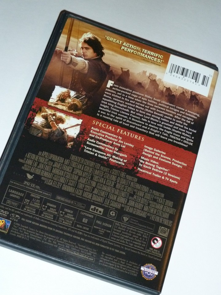 Tristan & Isolde DVD 2006 medieval romance movie FS James Franco ...
