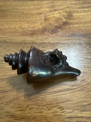 Vintage wooden Netsuke Conch She’ll With Frog Rare 2 1/2” L figurine ...