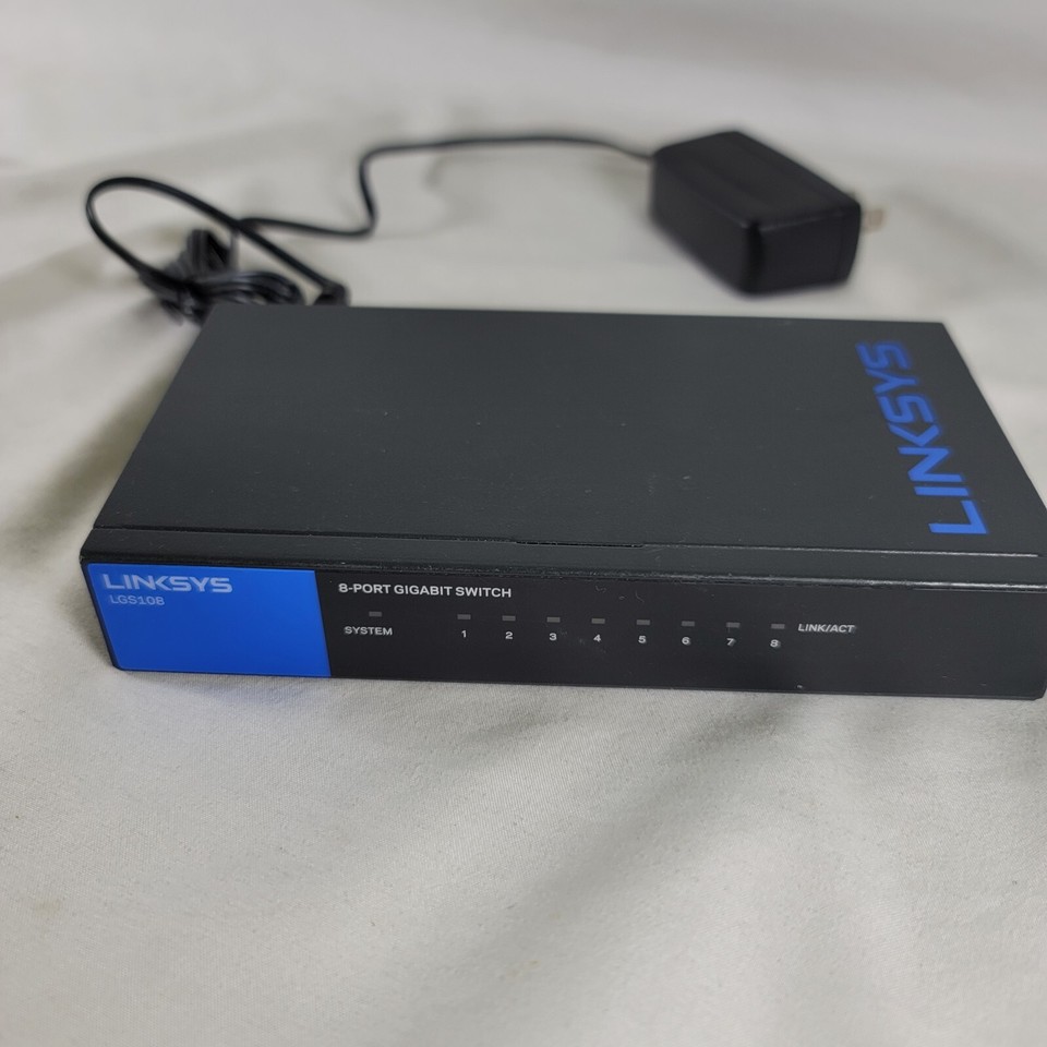 Linksys LGS108 8-Port Gigabit Ethernet Switch - With PSU | eBay