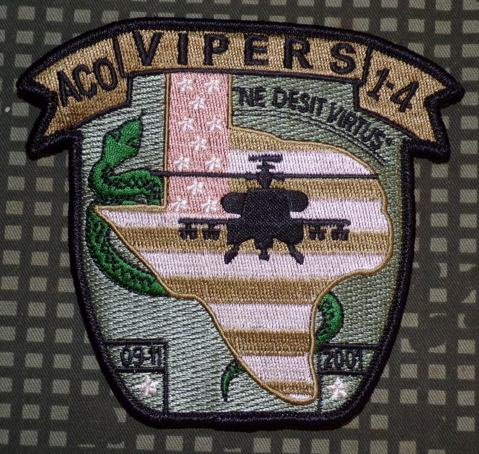 US Army A Co, 1st Battalion, 4th Aviation Regiment Vipers Subdued Patch ...