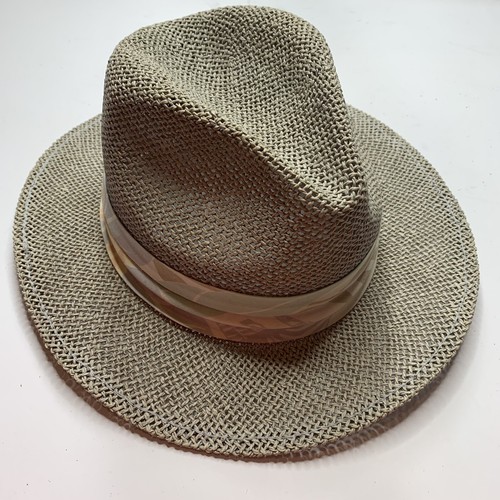 Triangle Headwear Florida Beige Straw Sun Fedora Hat Mens Size Medium | eBay