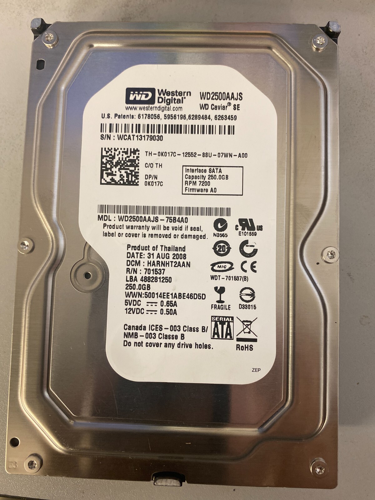 Western Digital WD2500AAJS-75B4A0 250GB Sata HD | eBay