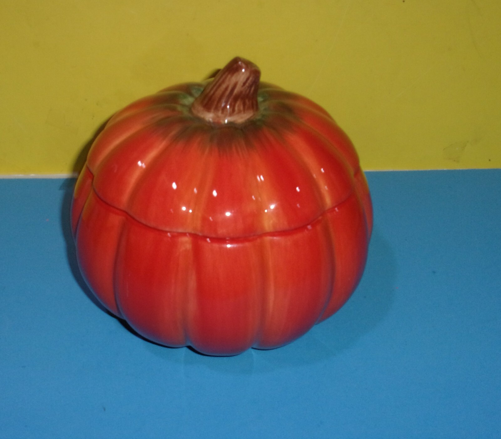 Ceramic Pumpkin Candy Bowl Cookie Jar Vase FTD Halloween Thanksgiving ...