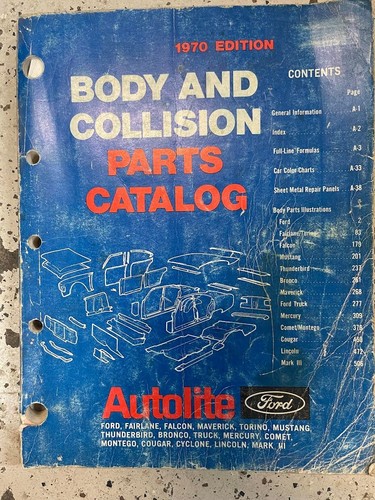 1967 1968 1969 1970 Ford Body & Collision Parts Catalog Manual Auto ...