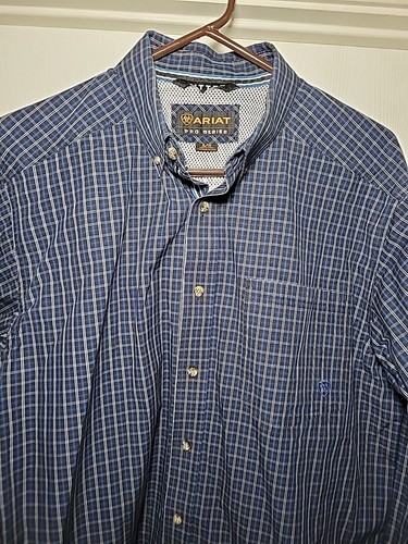 Ariat Pro Series Long Sleeve Button Down Shirt Men's Size XL Fitted | eBay