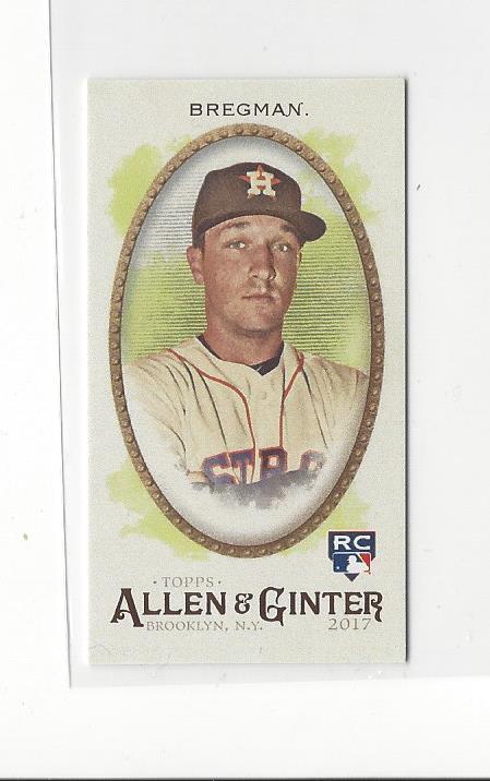 2017 Topps Allen and Ginter Mini A and G Back #205 Alex Bregman Rookie ...