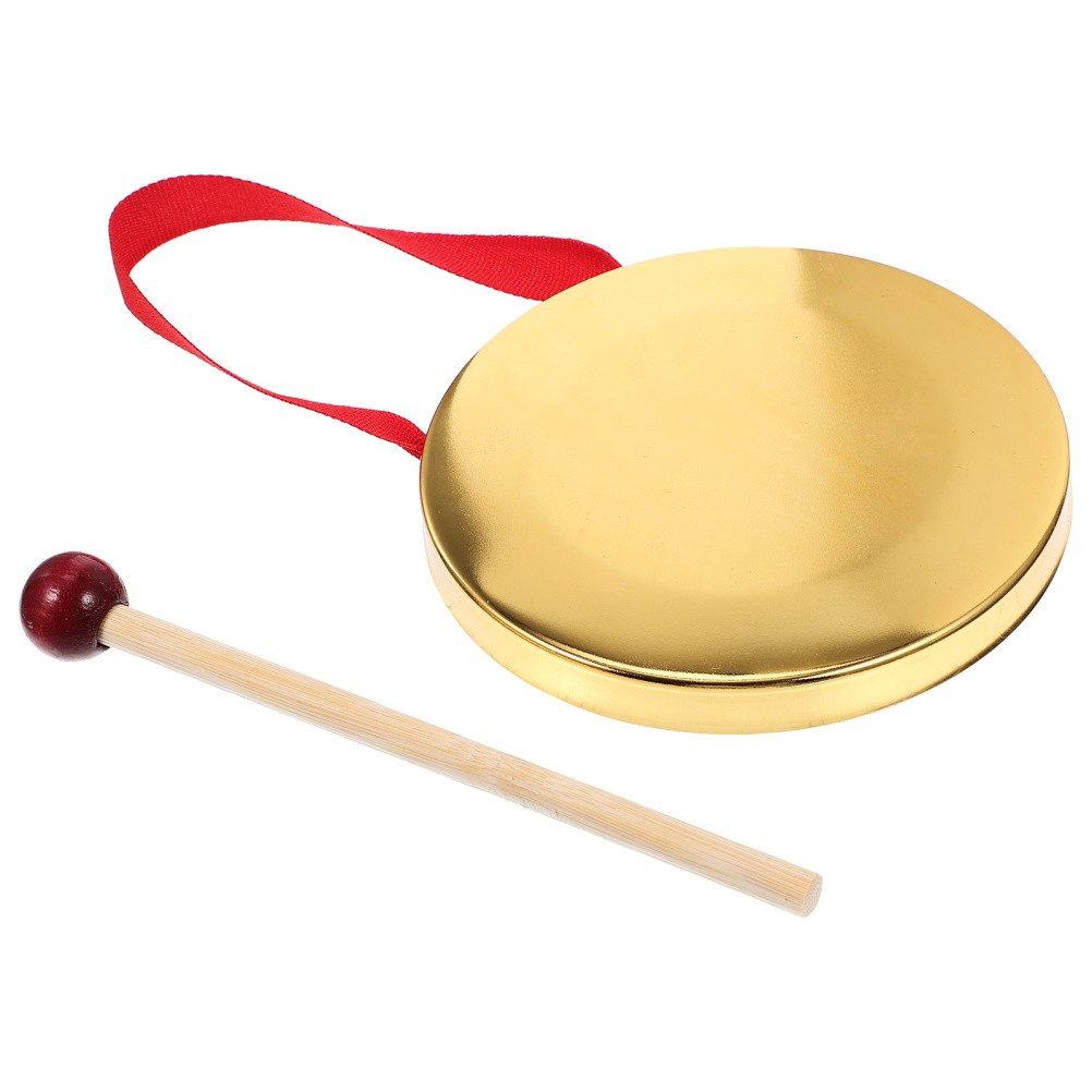 1 Set Small Hand Held Gong with Mallet Metal Gong Percussion Instrument ...