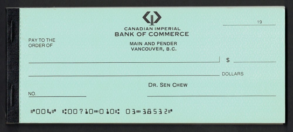 Canada 1970-80s? Imperial Bank of Commerce Comp unused cheque book, 25 cheques | eBay