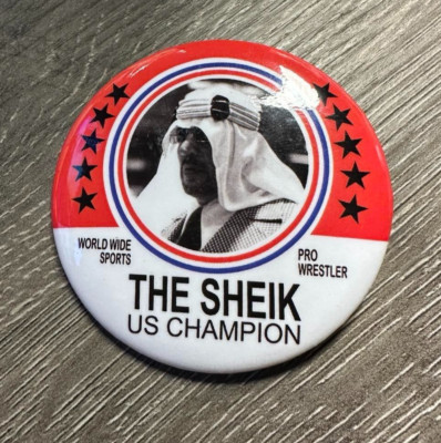 The Sheik Button Pin (Ed Farhat) Pro Wrestler RARE ECW FMW NWA Sabu ...