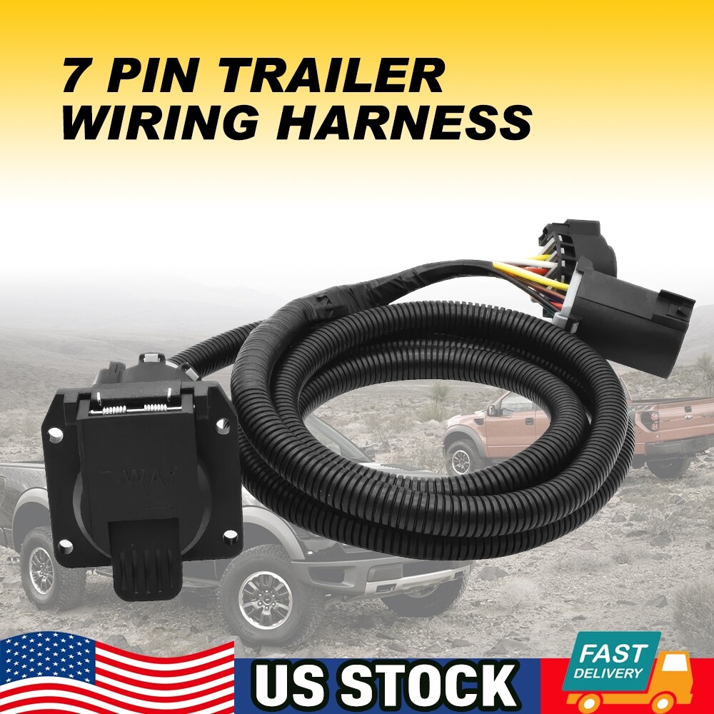 7 Way Trailer Weatherproof Plug Trailer Wiring Harness 7 Pin Trailer ...