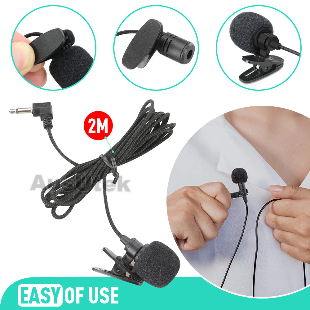 Clip-on Lapel Mini Lavalier Mic Microphone 3.5mm For Mobile Phone PC ...