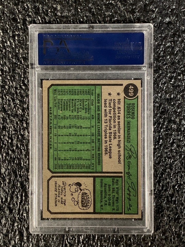 1974 Topps Baseball #499 Rusty Torres PSA 8 | eBay