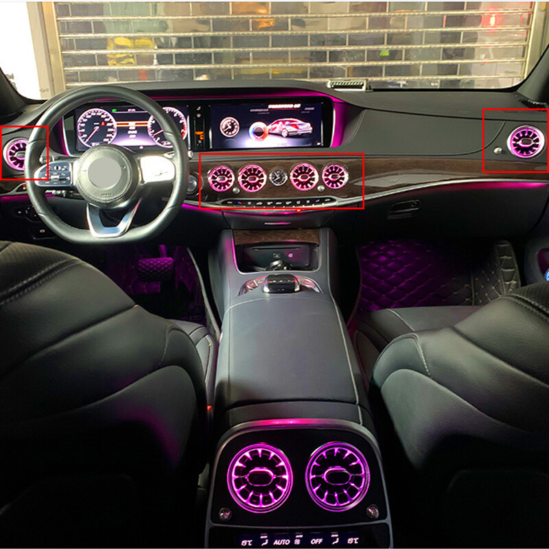64 Colors Front Air Vent LED Ambient Light For Mercedes Benz S W222 ...
