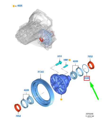 NEU FORD FOCUS MK3 C346 DIFFERENTIAL ANTRIEB GR BRG SHIM 6485192 ...