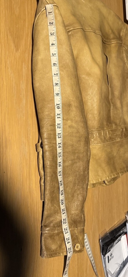 Polo Ralph Lauren Medium Brown Tan Leather Biker Jacket RRL Moto Coat ...