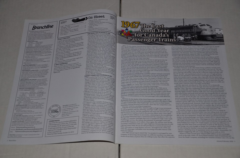 Branchline - Canada's Rail News Magazine - January/February 2020 | eBay