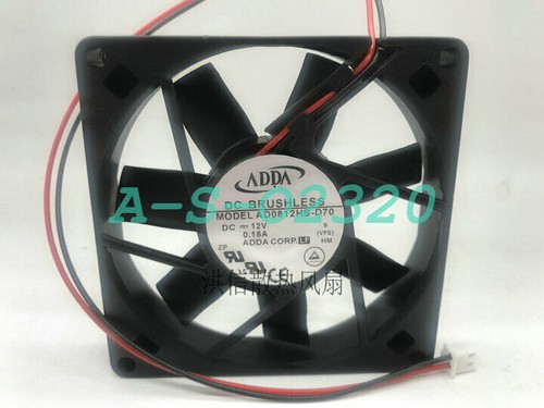 ADDA AD0812HS-D70 DC12V 0.18A 8CM 8015 80*15MM silent fan free shipping ...