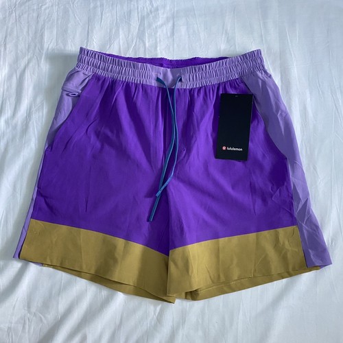 Lululemon Pool Short 7” Swimming Trunks LM7BA4S ATPU Purple Yellow Men ...