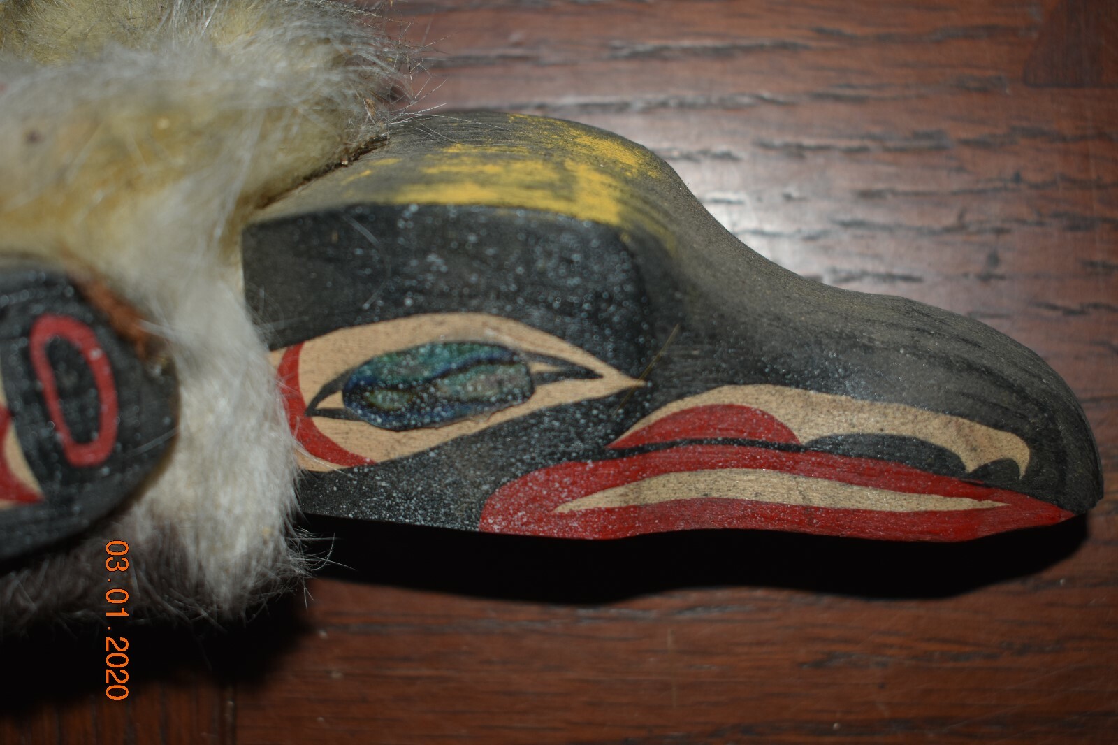 ORIG $399 NORTHWEST COAST RAVEN HEADPIECE, ABALONE, HIDE STRAP, 10" | eBay