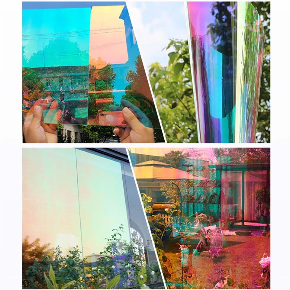 Rainbow Window Film Dichroic Iridescent Film Building Store Glass Tint ...