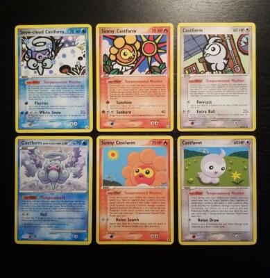 Castform Lot Of (6) Cards Non Holo Rare 2004-2008 Pokemon TCG (EX + D&P ...