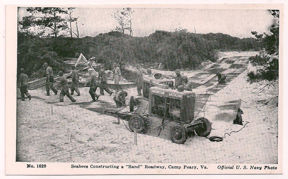 CAMP PEARY near WILLIAMSBURG VA Postcard U.S. NAVY Seabees Construction ...