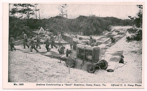 CAMP PEARY near WILLIAMSBURG VA Postcard U.S. NAVY Seabees Construction ...