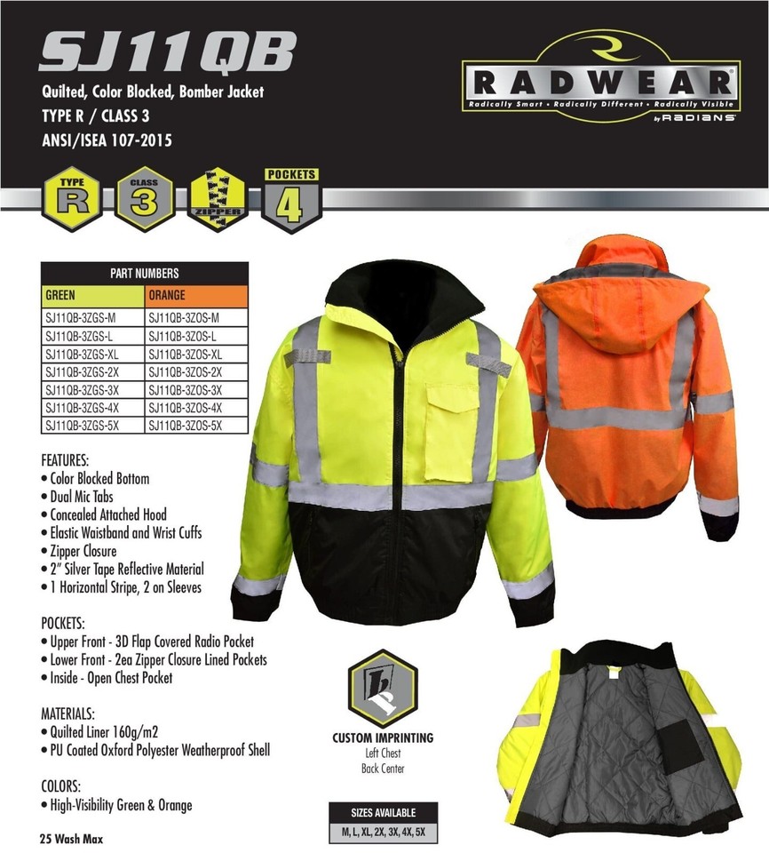 HIGH VISIBILITY INSULATED HI VIS REFLECTIVE ROAD WORK SAFETY BOMBER ...